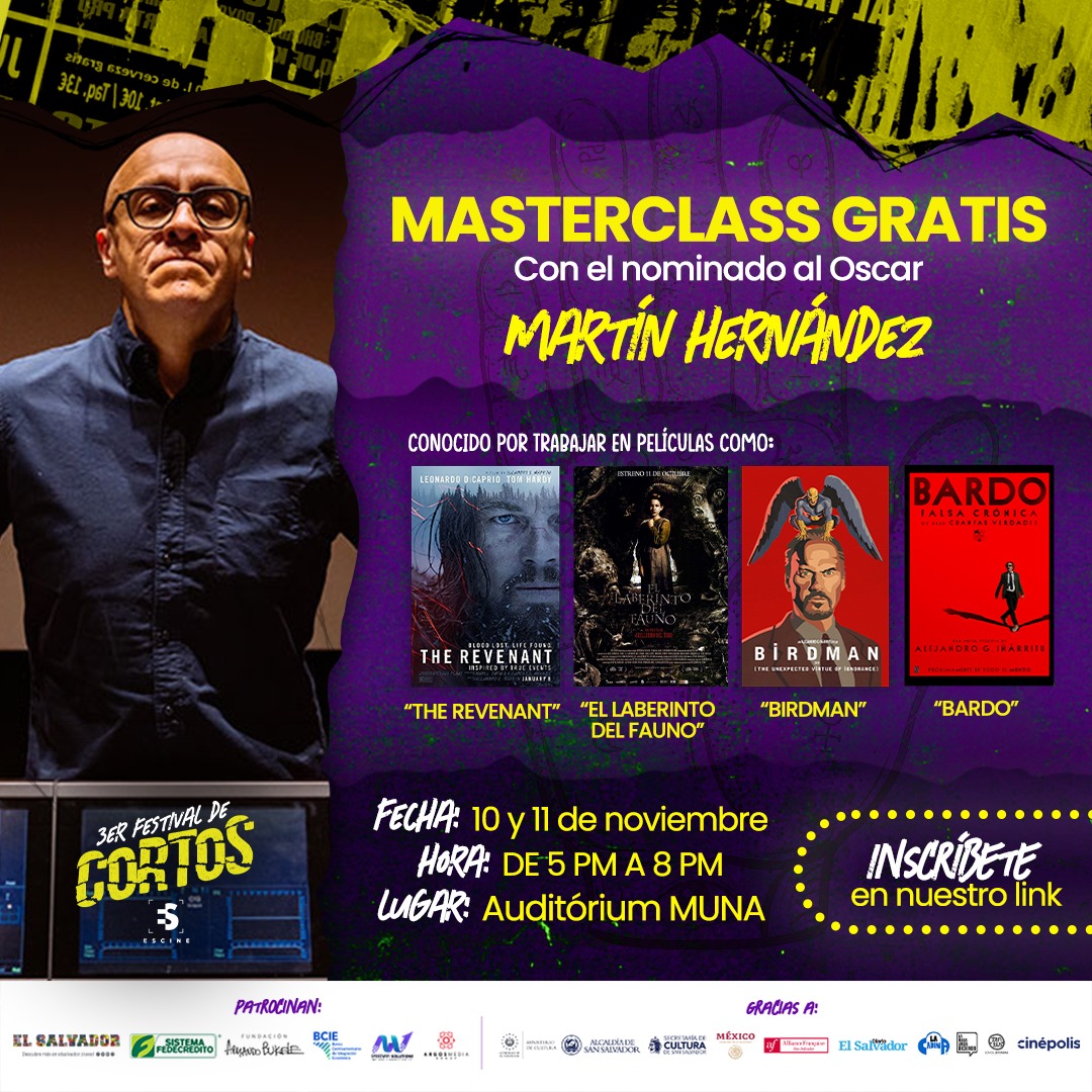¡Masterclass gratis! ESCINE trae al cineasta mexicano nominado al Oscar ...