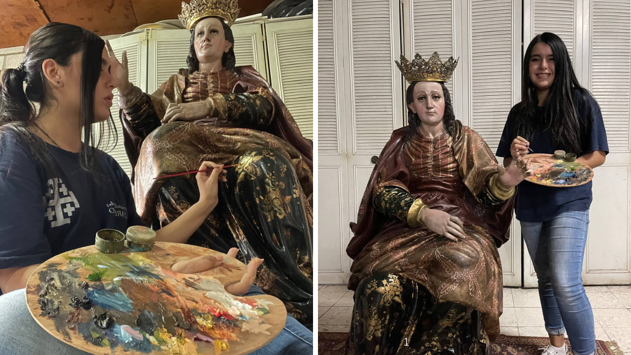 Joven cumplió su sueño de restaurar la imagen de Señora Santa Ana ...